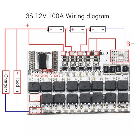 Mạch sạc và bảo vệ pin BMS 3S/4S/5S 3.2V 50A - dke.vn - Cần Thơ